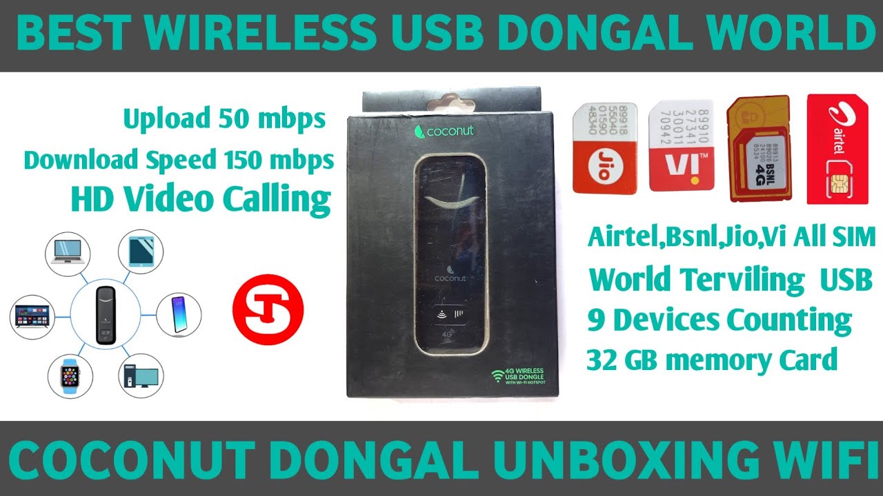 coconut wud04 4g dongle unboxing | coconut wifi dongle unboxing ...
