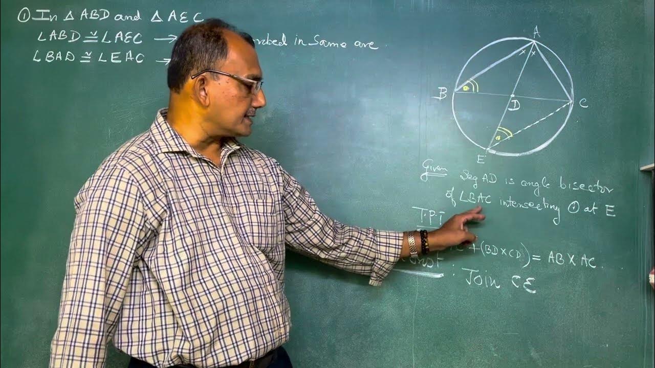 Seg AD is angle bisector of angle BAC intersecting circle at E. Prove AD^2 + (BD x CD) = (AB x ...