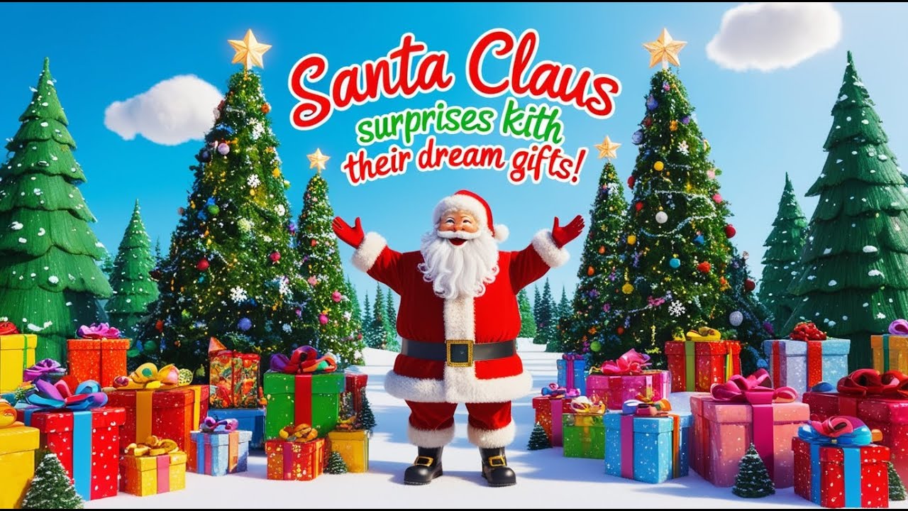 Cartoon Santa Claus gives a dreamy gift #christmas #kids #learning # ...