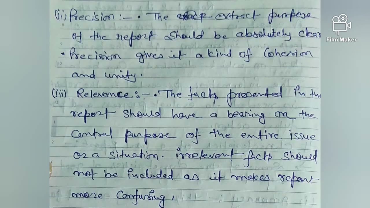 Report writing and it's characteristics | with hindi explanation ...