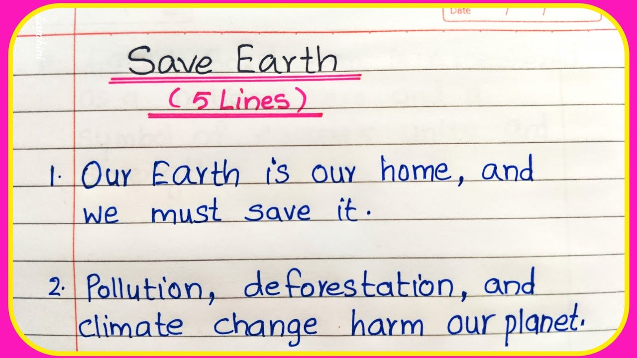 5 Lines on Save Earth in English | Five sentence about Save Earth ...