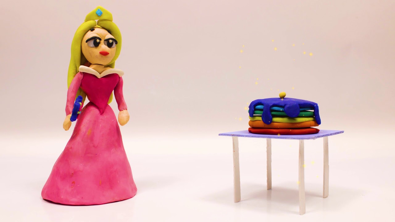 DibusYmas Rainbow cake 💕 Superhero Play Doh Stop motion cartoons - YouTube