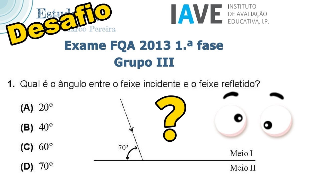 Qual o ângulo entre feixe incidente e feixe refletido? | Desafio ...
