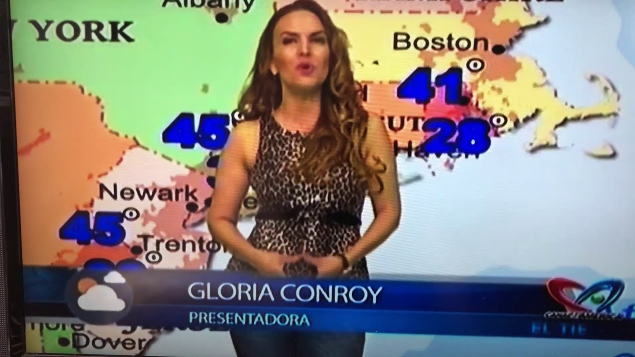 Gloria Conroy con el informativo del tiempo de Canal America. 03/10 ...