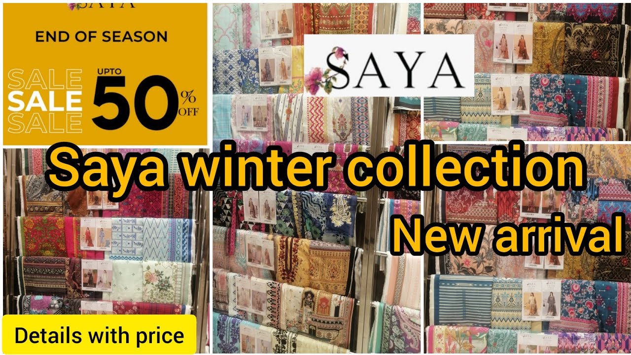 Saya winter collection 2022 | details with price | Saya lawn sale flat ...