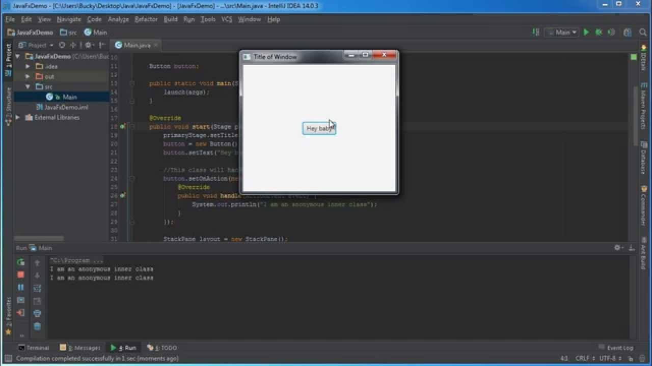 JavaFX Java GUI Tutorial - 3 - Anonymous Inner Classes and Lambda Expressions - YouTube