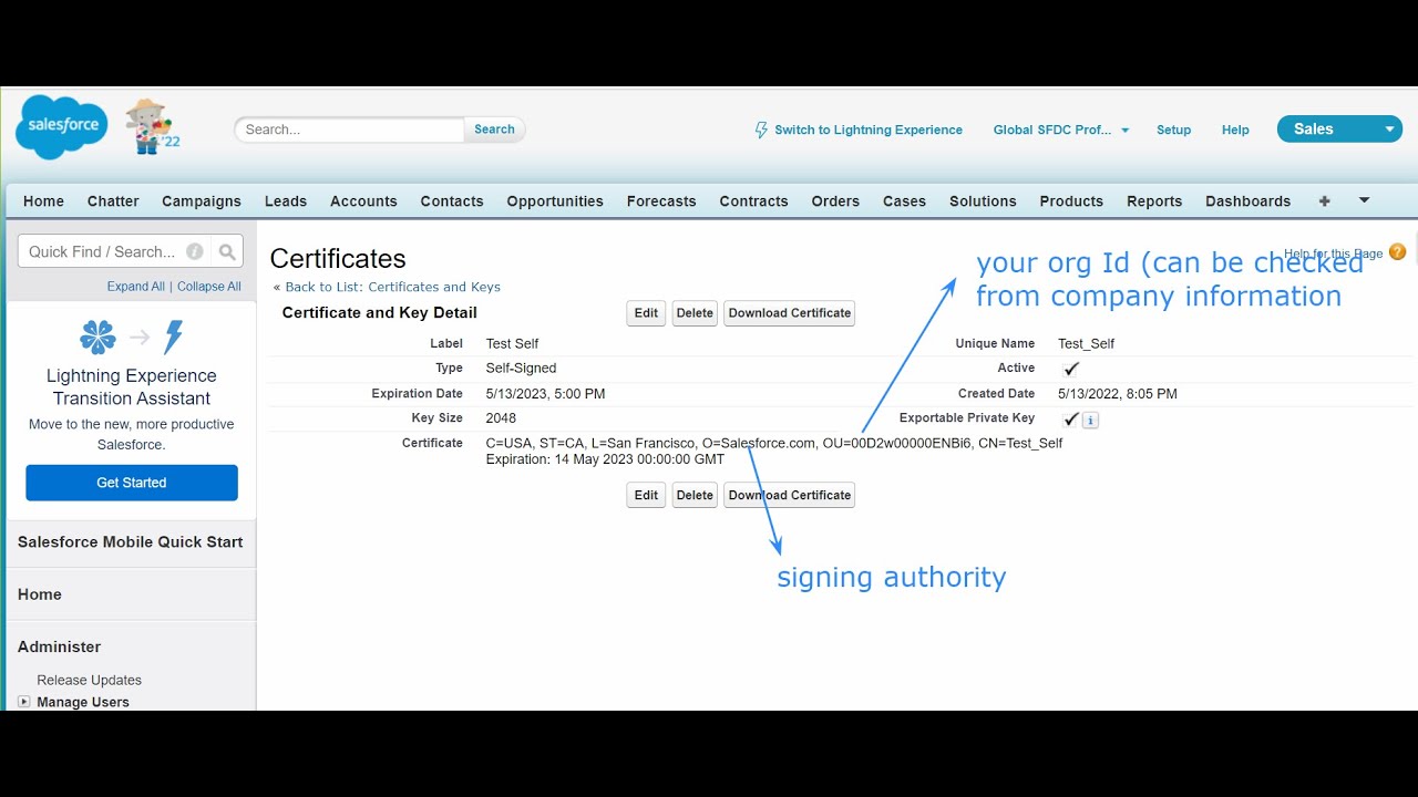 Salesforce प्रशिक्षण: दिवस 15 Certificates and Keys - YouTube