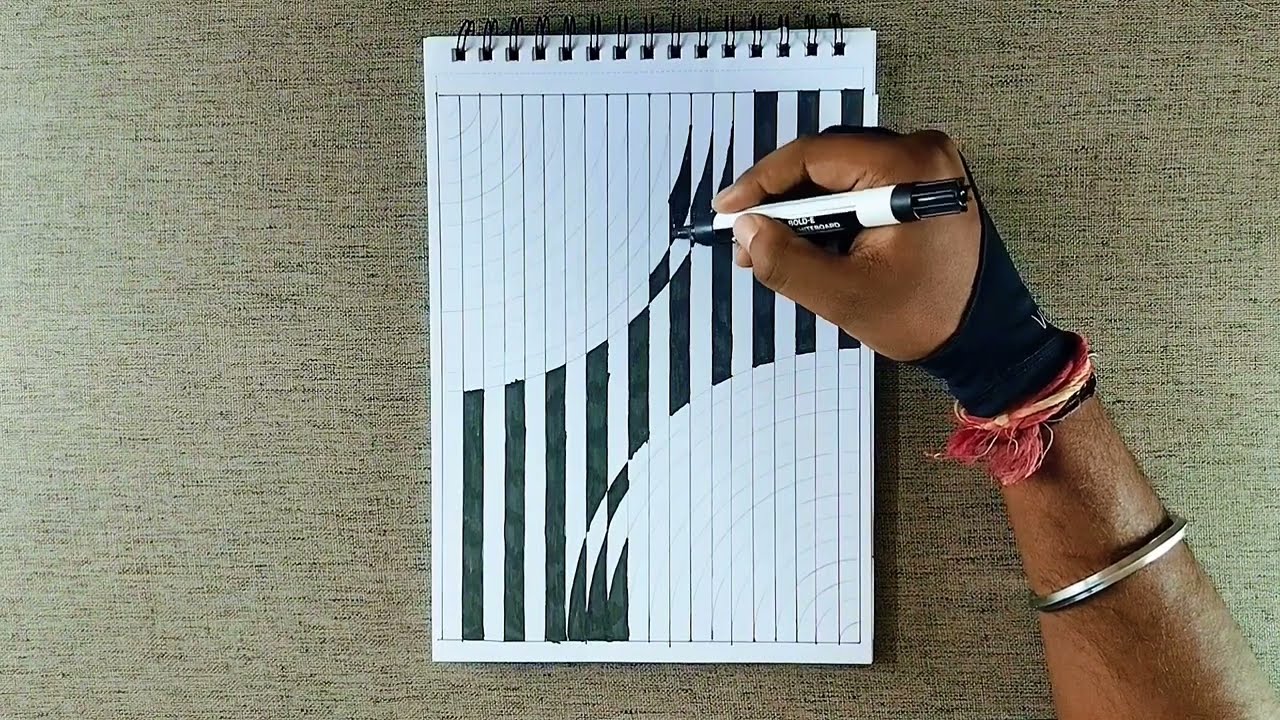 OP Art 🔲🔳, How to Draw Optical Illusion art, Geometric Art - #004 - YouTube