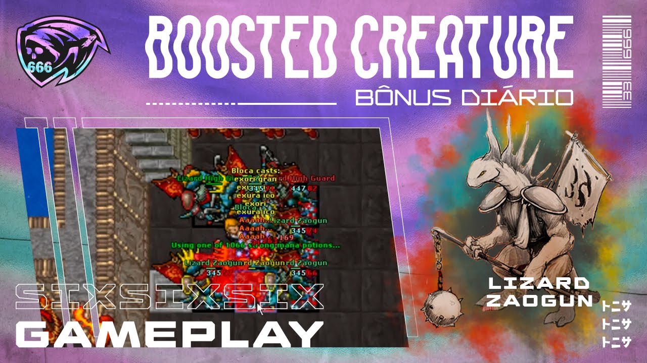 Tibia - Lizard Zaogun - Boosted Creature - Draken Walls !! - YouTube