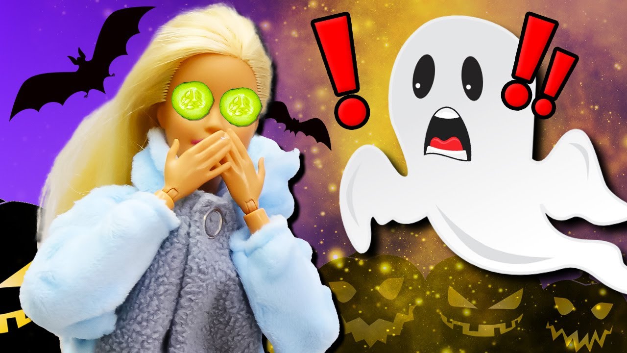 Barbie dolls at the haunted castle! Barbie baby doll surprised Barbie ...