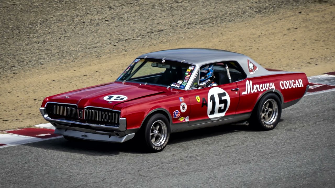 1967 Trans Am Mercury Cougar - a lap around Laguna Seca - YouTube