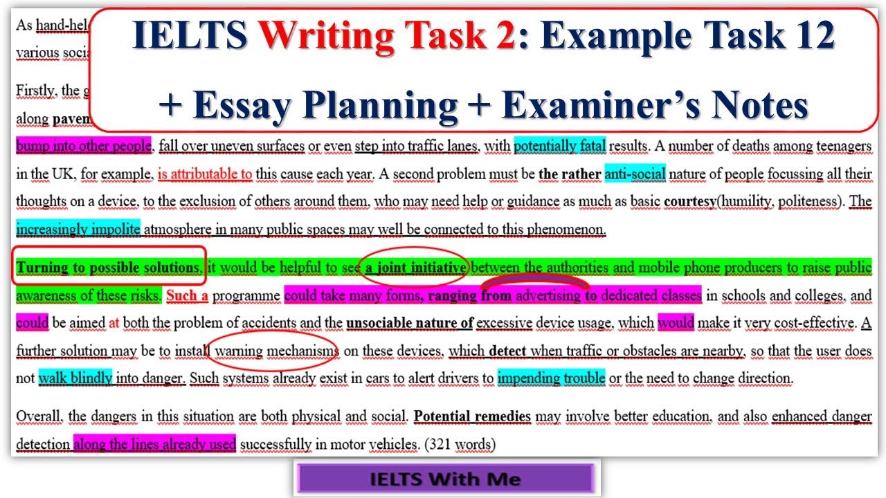 IELTS Writing Task 2: Example Task + Essay Planning + Examiner's Notes ...