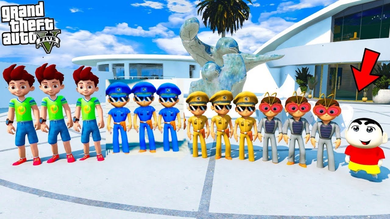 Little Singham Playing Hide And Seek With Shinchan In GTA 5 Colourfull ...