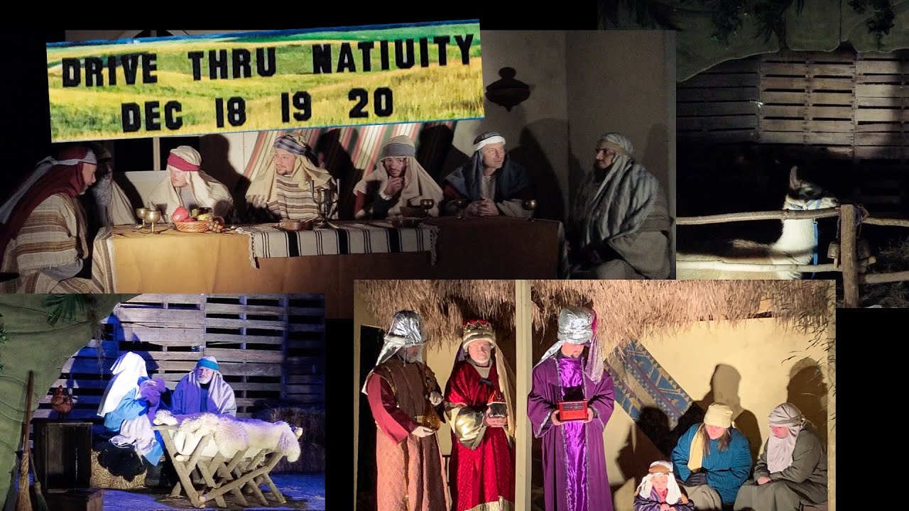 Drive-thru Christmas Nativity with live animals - YouTube