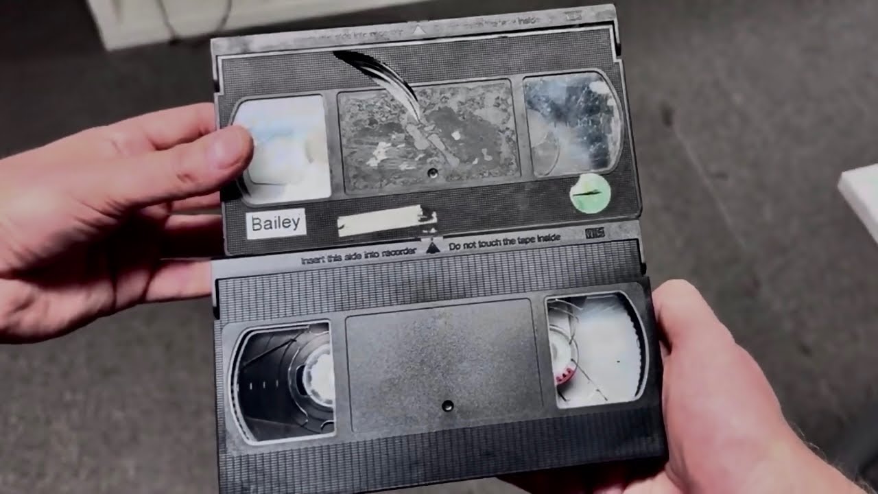 Rehousing a f*#ked up VHS Tape - before & after - YouTube