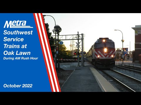 Metra SouthWest Service Trains at Oak Lawn (October 2022) - YouTube