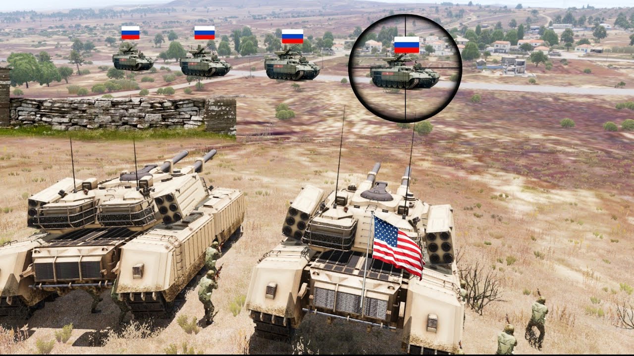 The most advanced US tanks are positioned on the hills to repel Russian ...