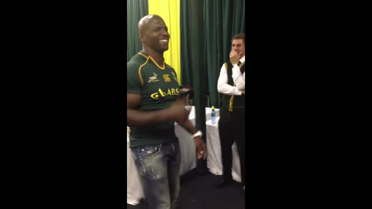 Terry Crews with a springbok jersey - YouTube