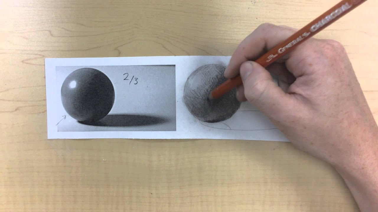 How To Shade A Ball (Charcoal Pencil) - YouTube