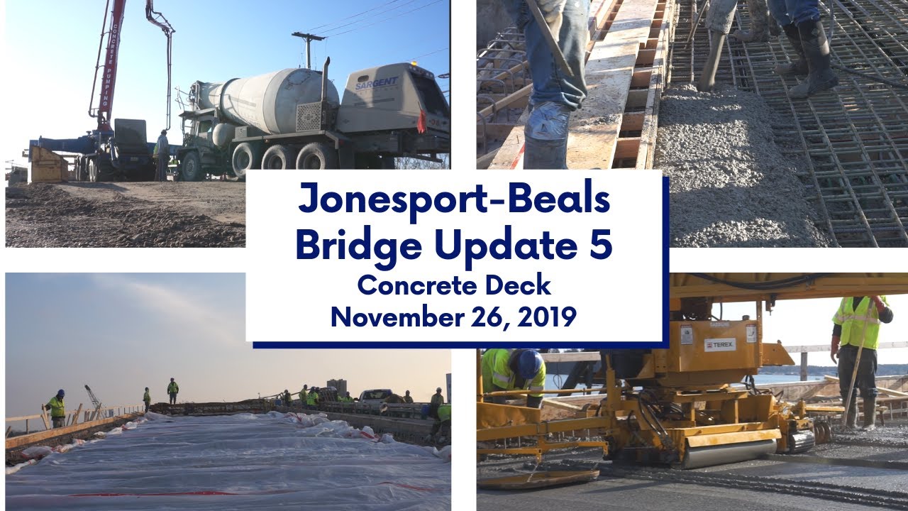 Jonesport- Beals Bridge Update 5 - First Concrete Deck Pouring - YouTube