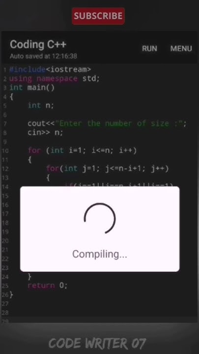 Best Cpp pattern program tutorial || #coding #youtubeshorts #programming #codewriter07 - YouTube