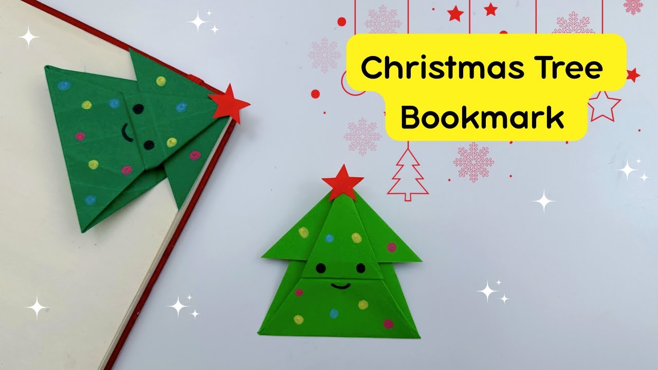 DIY Paper Christmas Tree Corner Bookmark / Bookmark Making / Origami ...