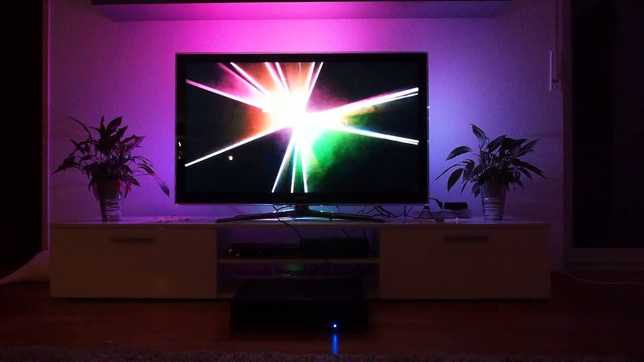 Ambilight (Adalight) 50 LEDs on 46" HDTV - YouTube