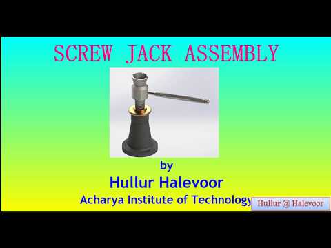 Screw Jack Parts and  Assembly (Bottle Type) By using Solid Edge ST9
