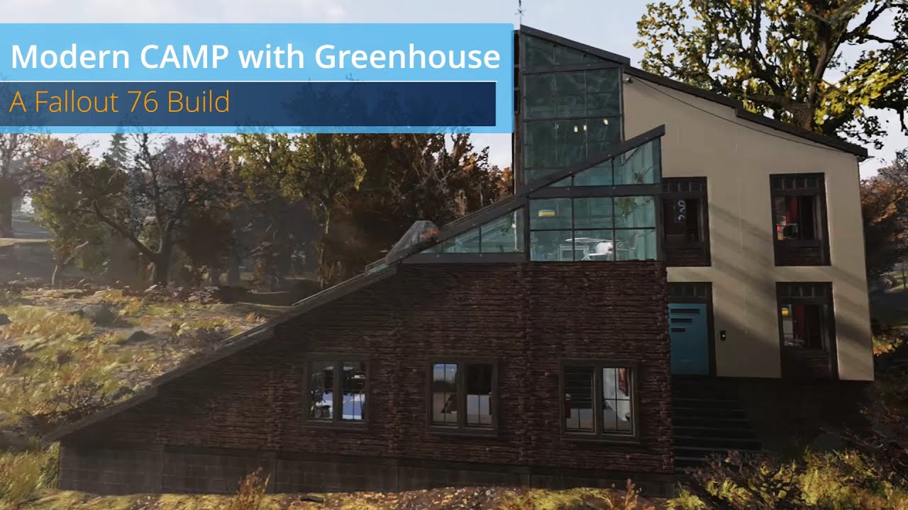 Fallout 76 - Modern CAMP with greenhouse garden - YouTube