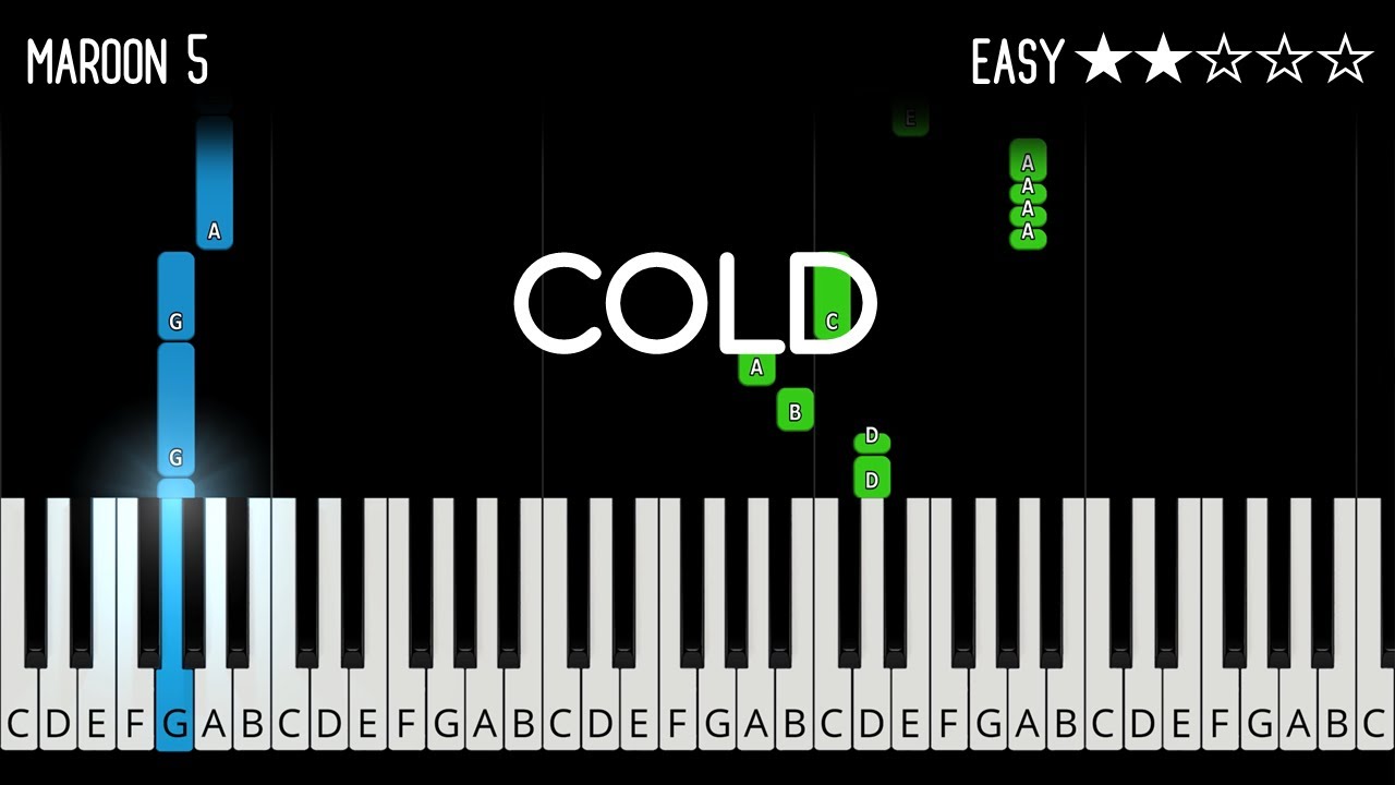 Maroon 5 - Cold - EASY Piano Tutorial - YouTube