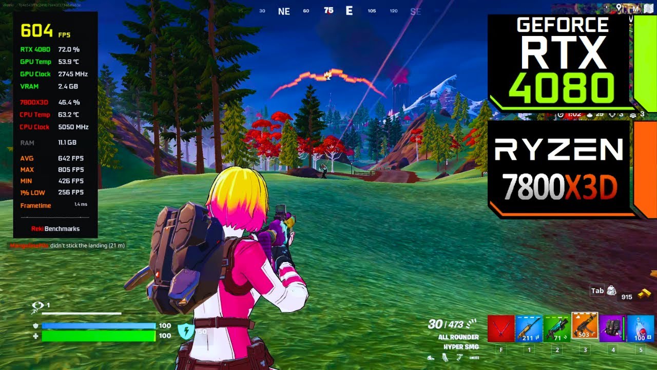 Fortnite | RTX 4080 + Ryzen 7 7800X3D | Performance Mode 1440p - YouTube