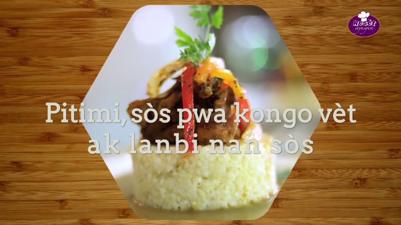 Pitimi + lanbi nan sòs + sòs pwa kongo vèt - YouTube