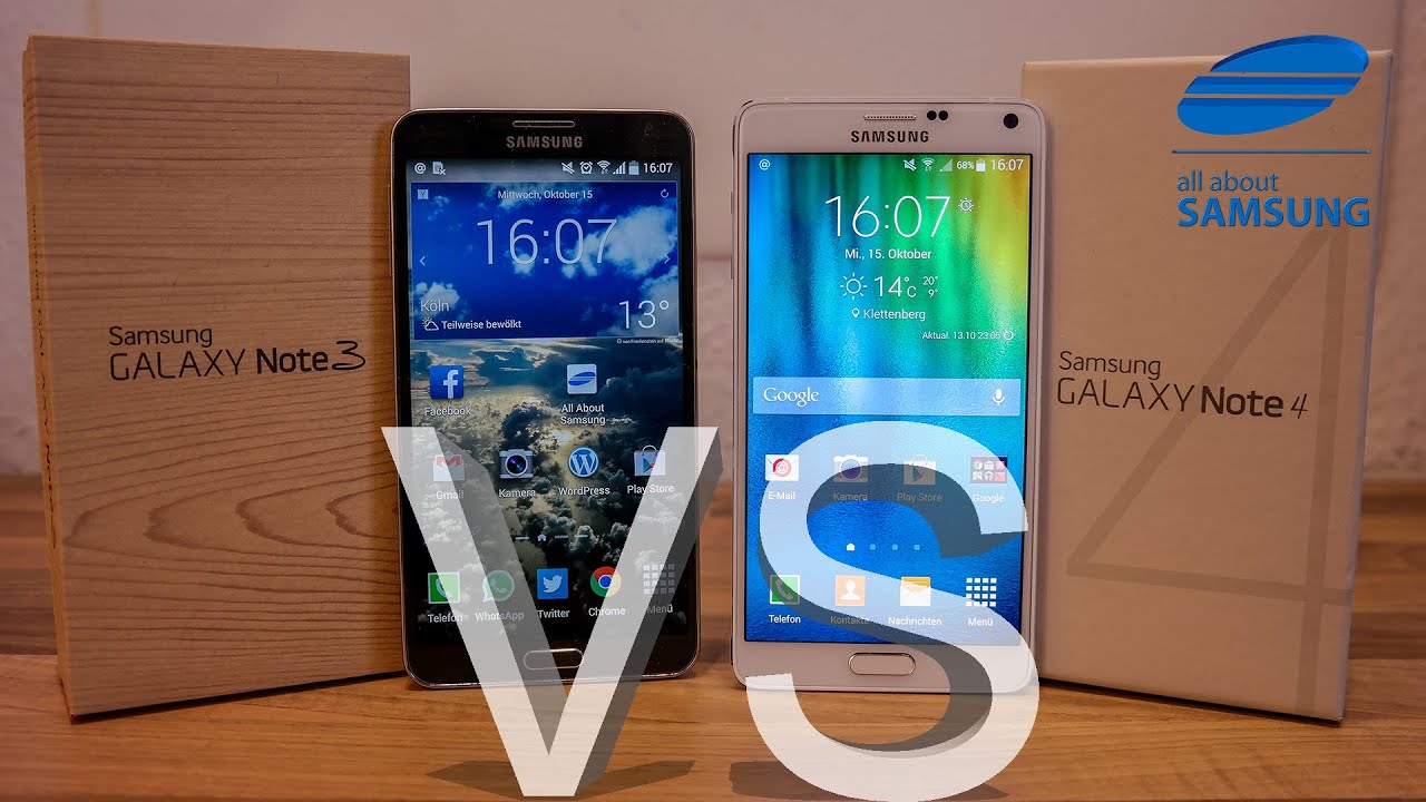 Samsung Galaxy Note 4 vs Samsung Galaxy Note 3 Vergleich deutsch german ...