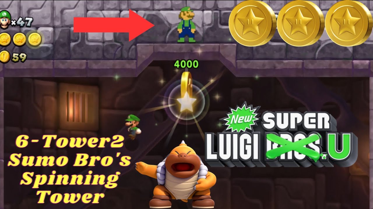 [New Super Luigi U Deluxe] 6-Tower2 Sumo Bro's Spinning Tower All 3 ...