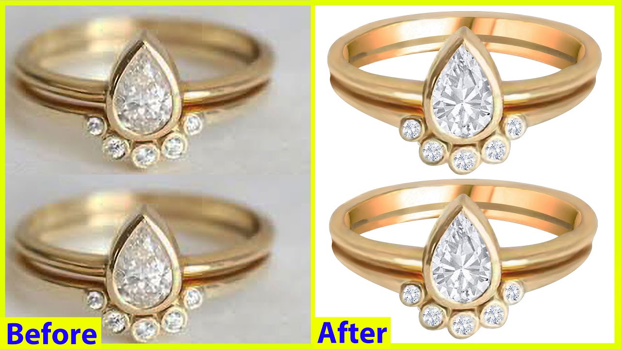High-End jewelry retouching | Background removal | Shadow creation ...