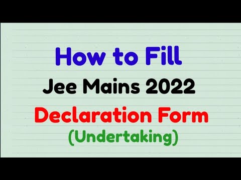 How to fill jee mains 2022 declaration form | gow to fill nta ...