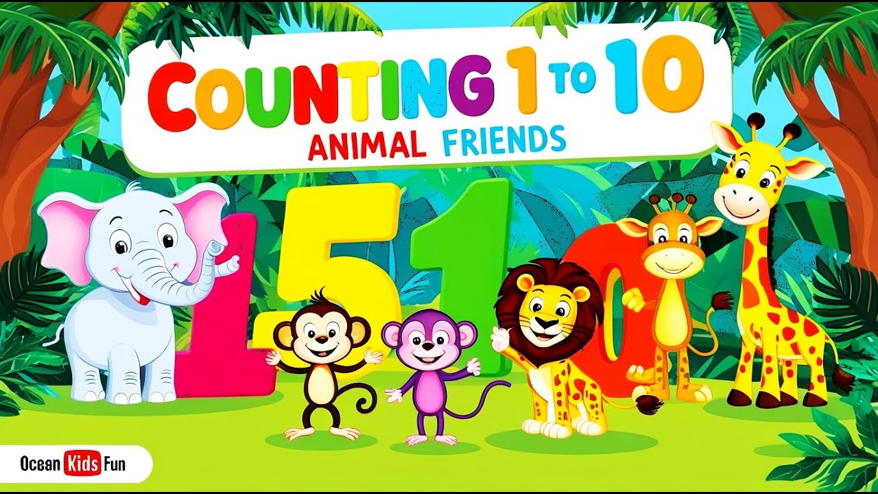 "Counting 1 to 10 with Animal Friends 🦁🐒 | Fun Learning for Kids ...