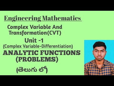 Complex Variable-Differentiation|Analytic Function (PROBLEMS)|ENGINEERING MATHEMATICS - YouTube