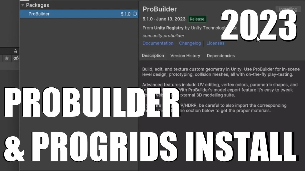 Install ProBuilder & ProGrids in 2 Minutes 2023 - YouTube