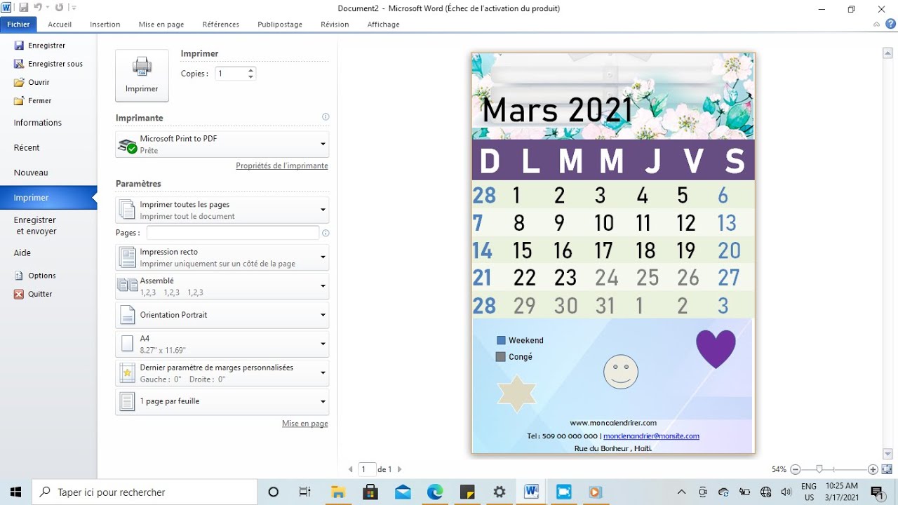 Comment Faire un calendrier avec Microsoft Word en 13 minutes? - YouTube