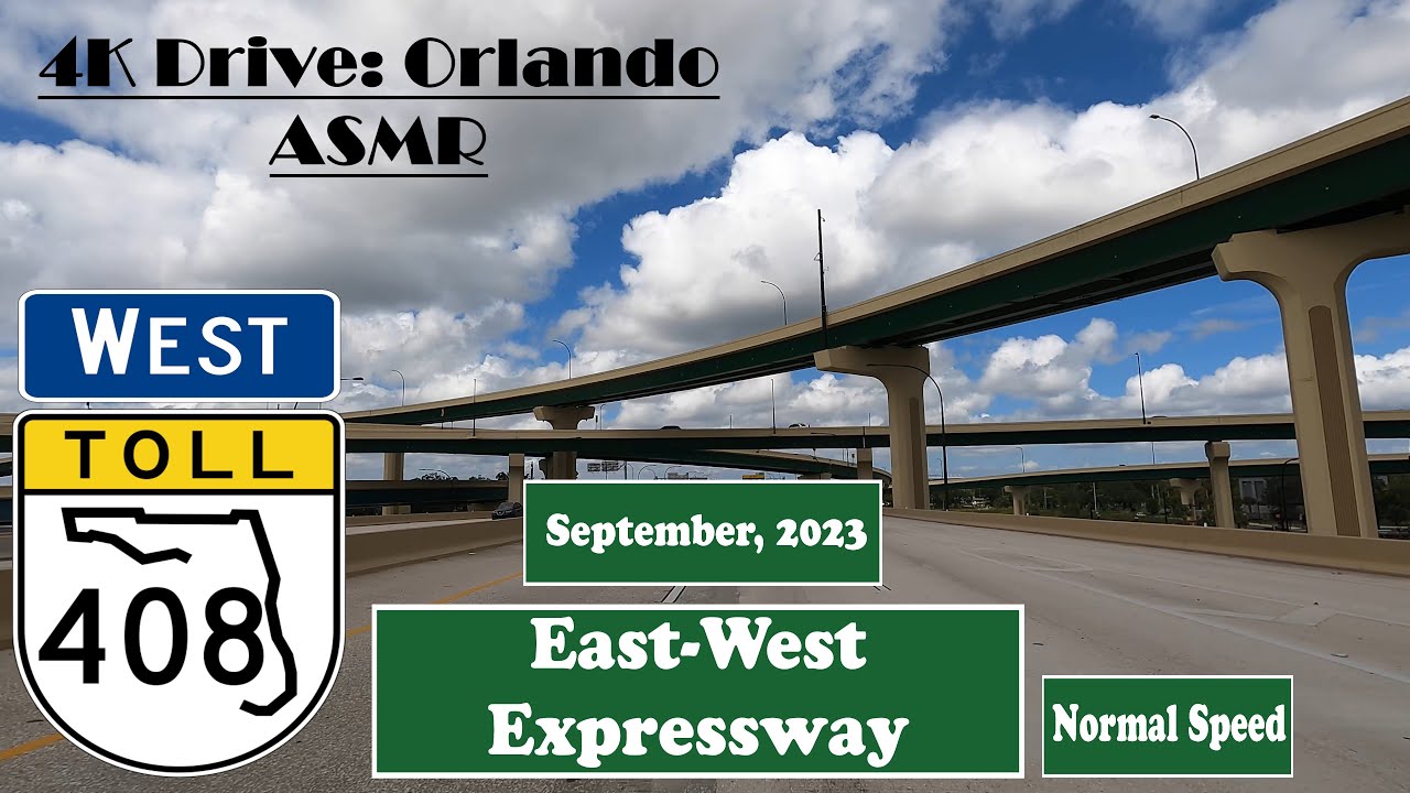 4K Drive: Orlando ASMR. SR 408 West. East-West Expressway. - YouTube