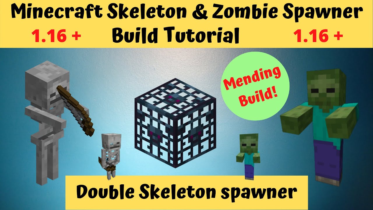 Minecraft Skeleton & Zombie double or single spawner XP Farm - YouTube