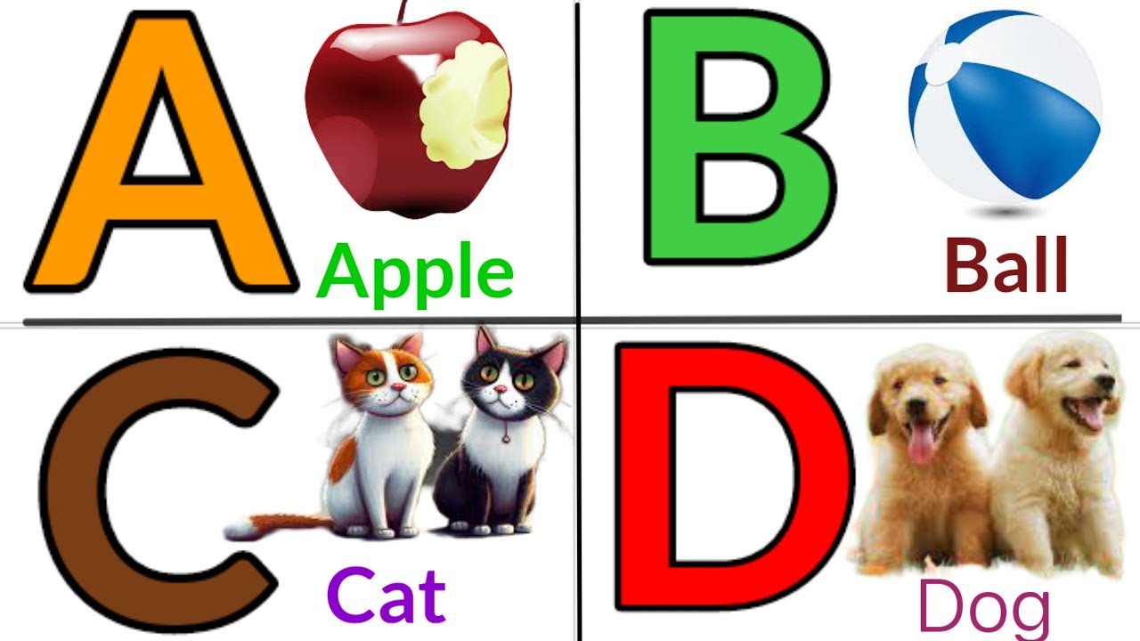 Abcd | English Alphabet | A for Apple, B for Ball, C for Cat D for dog| Abcd rhymes - YouTube