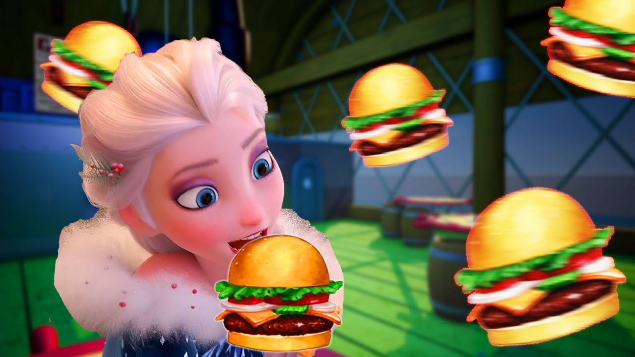 Elsa tries a krabby patty - YouTube