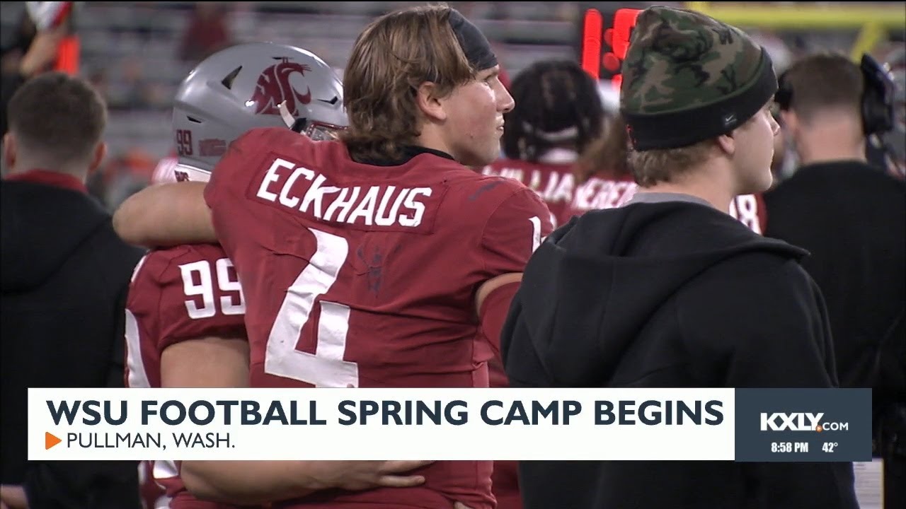 WSU football spring camp begins - YouTube