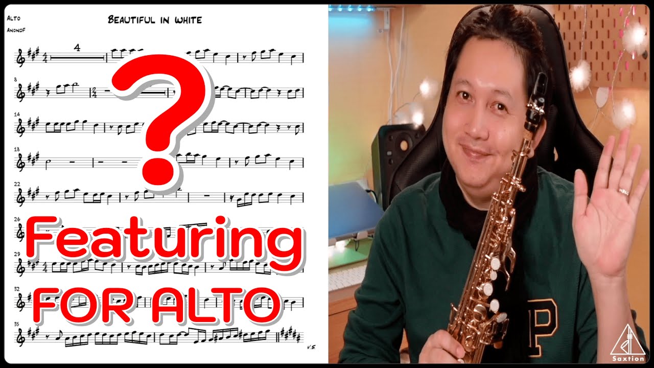 note alto vs vick soprano saxtion cover beautiful in white - YouTube