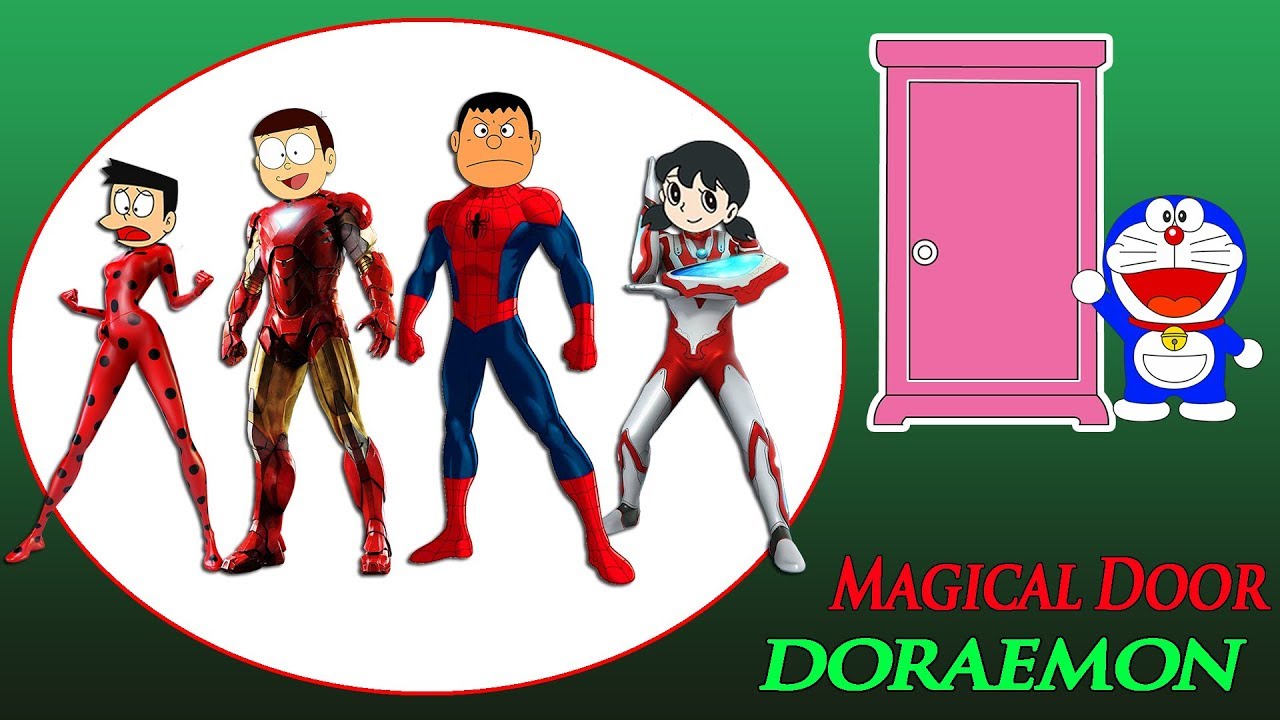 Doraemon Door Magic Colors With Doraemon and Friends Ironman Ladybug ...