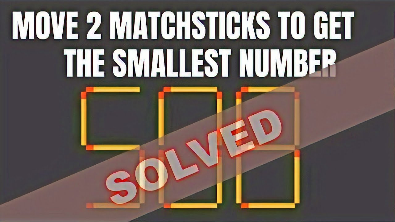 If you can move two matches | Matchstick Puzzles with answers - YouTube