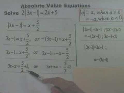 Absolute Value Equations - YouTube