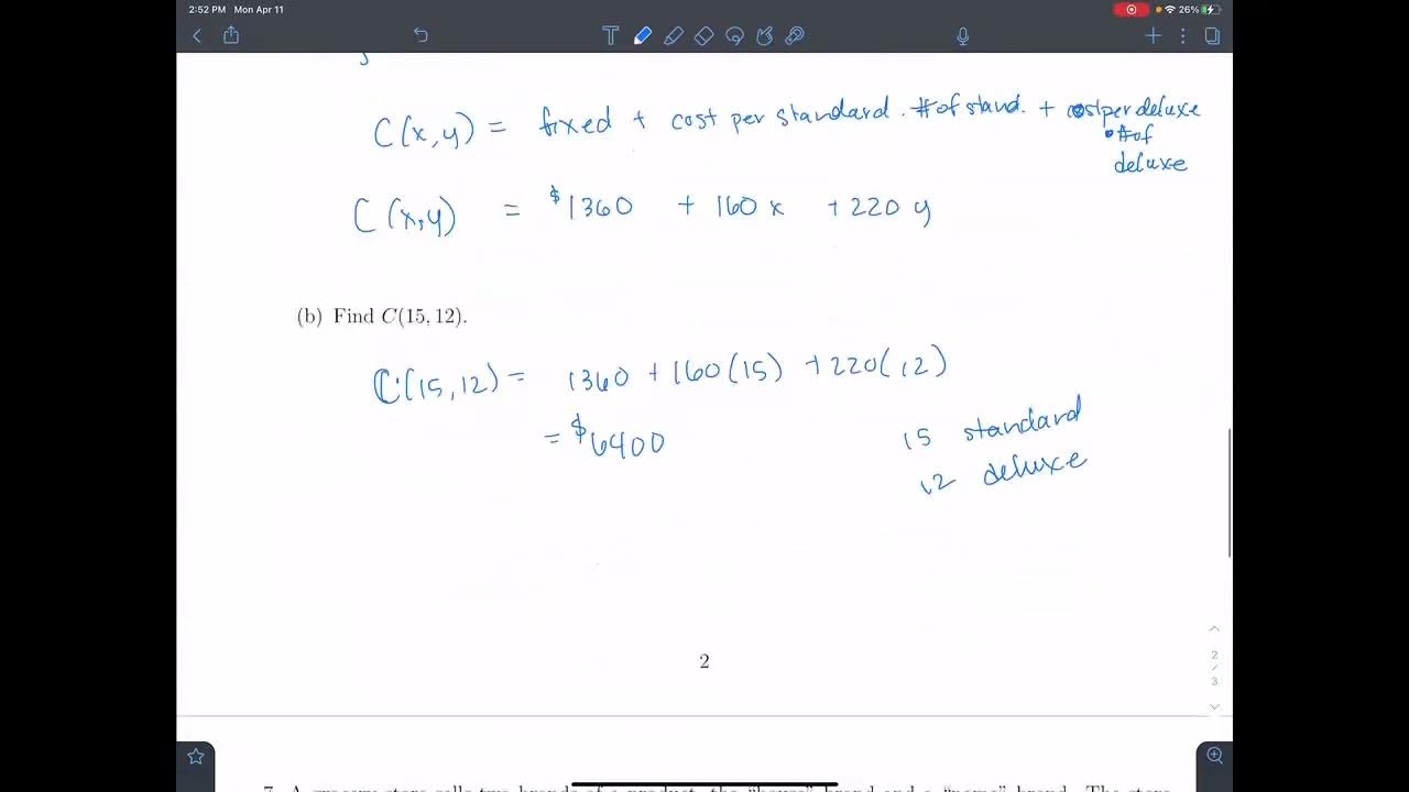 Math 209 Section 8.1 Functions of Several Variables - YouTube